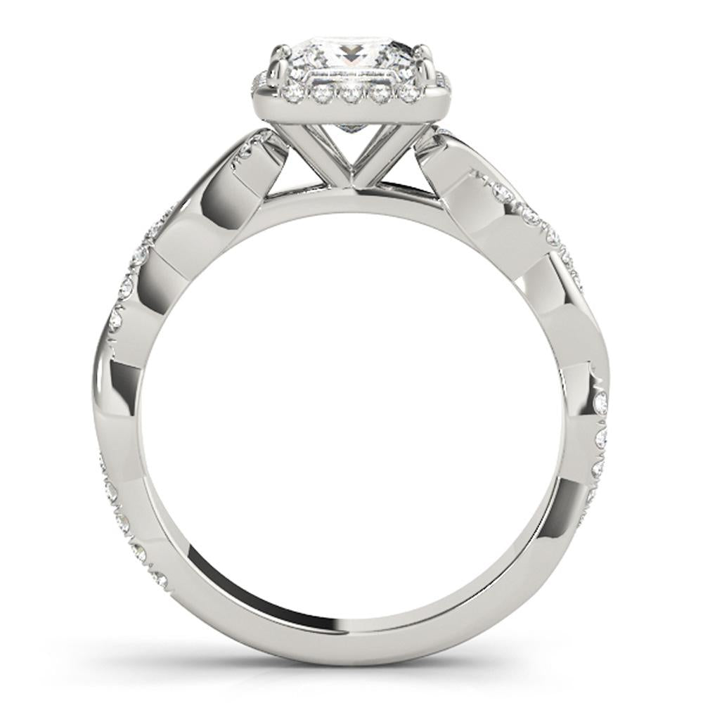 Princess Halo Twisted Shank Platinum Engagement Ring – BellaVios
