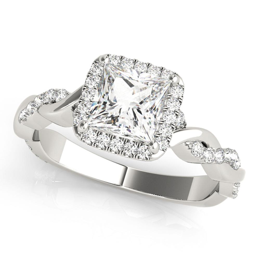 Princess Halo Twisted Shank Platinum Engagement Ring – BellaVios